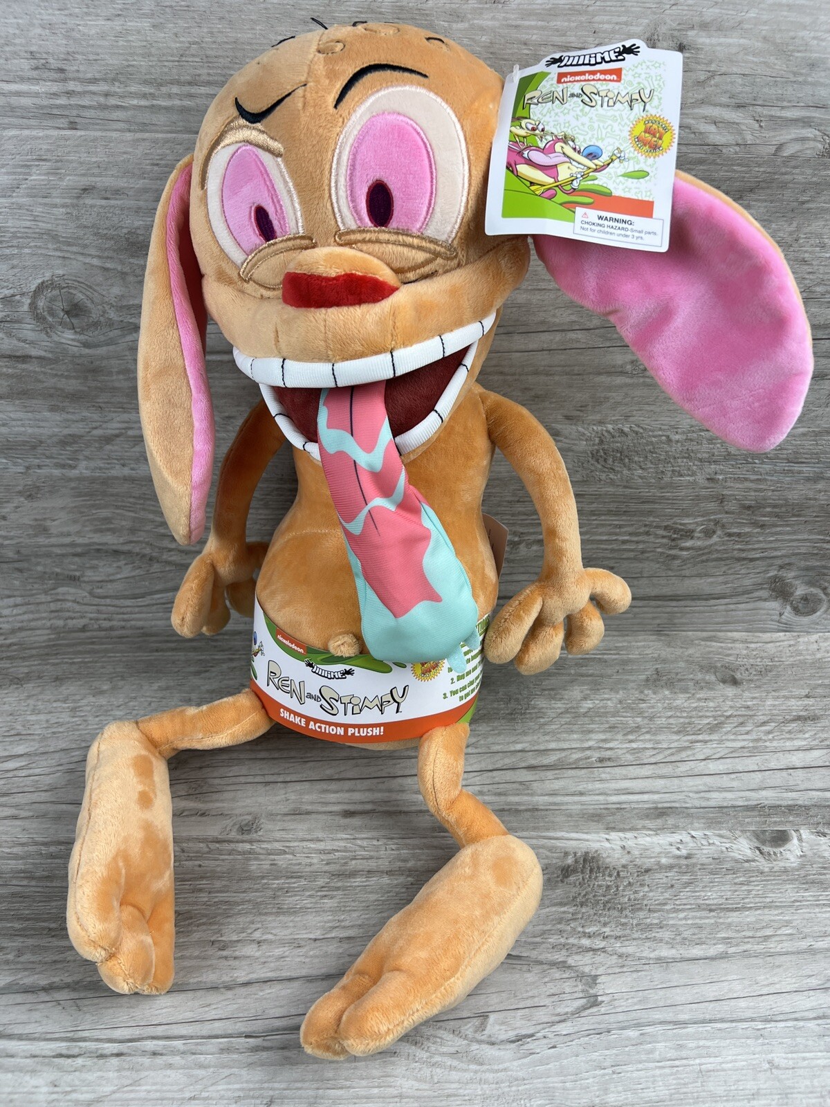 Kidrobot Hug Me Ren and Stimpy 16" Ren Huggable Shake Action Plush New ...