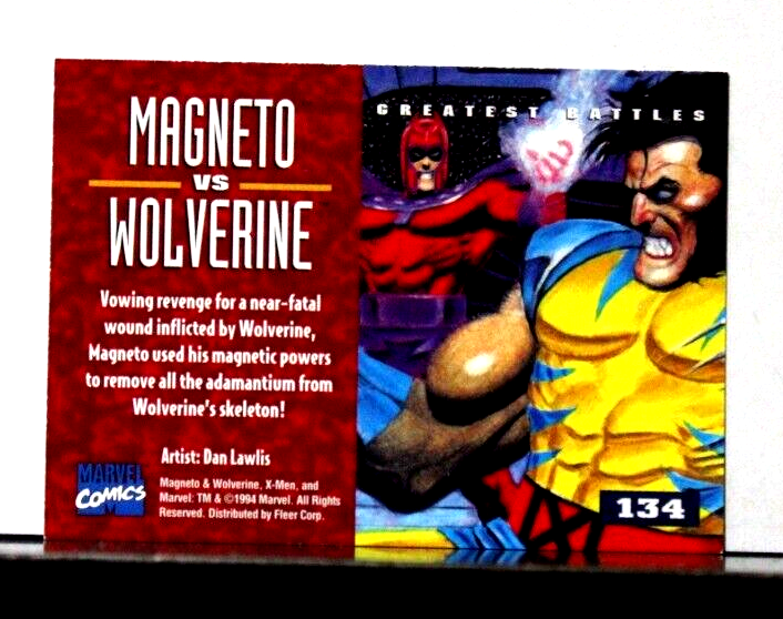 1995 Fleer Ultra Marvel Magneto vs Wolverine Greatest Battles Card ...