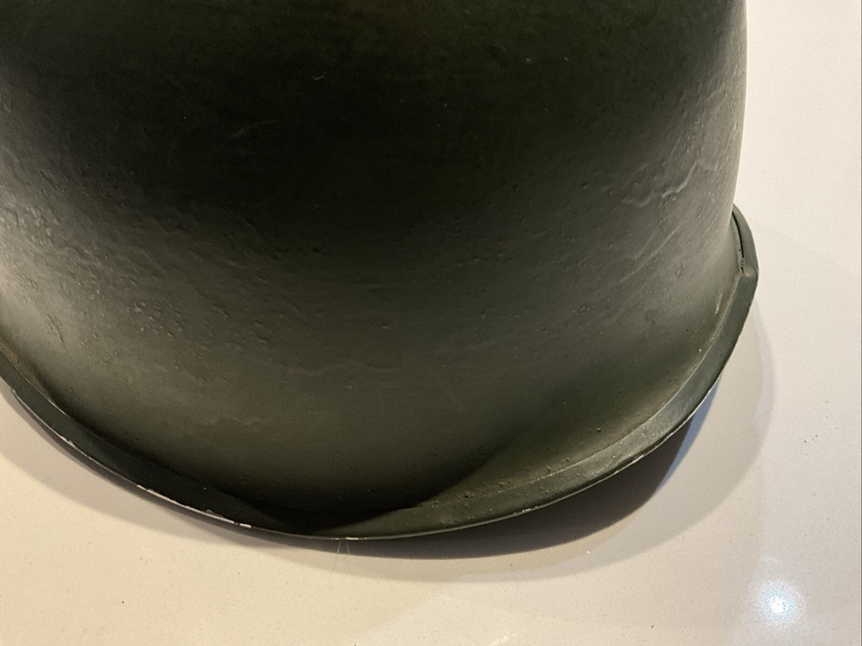 1944 Original WWII U.S. ARMY FLEXIBLE LOOP BAIL FRONT SEAM HELMET WW2 ...