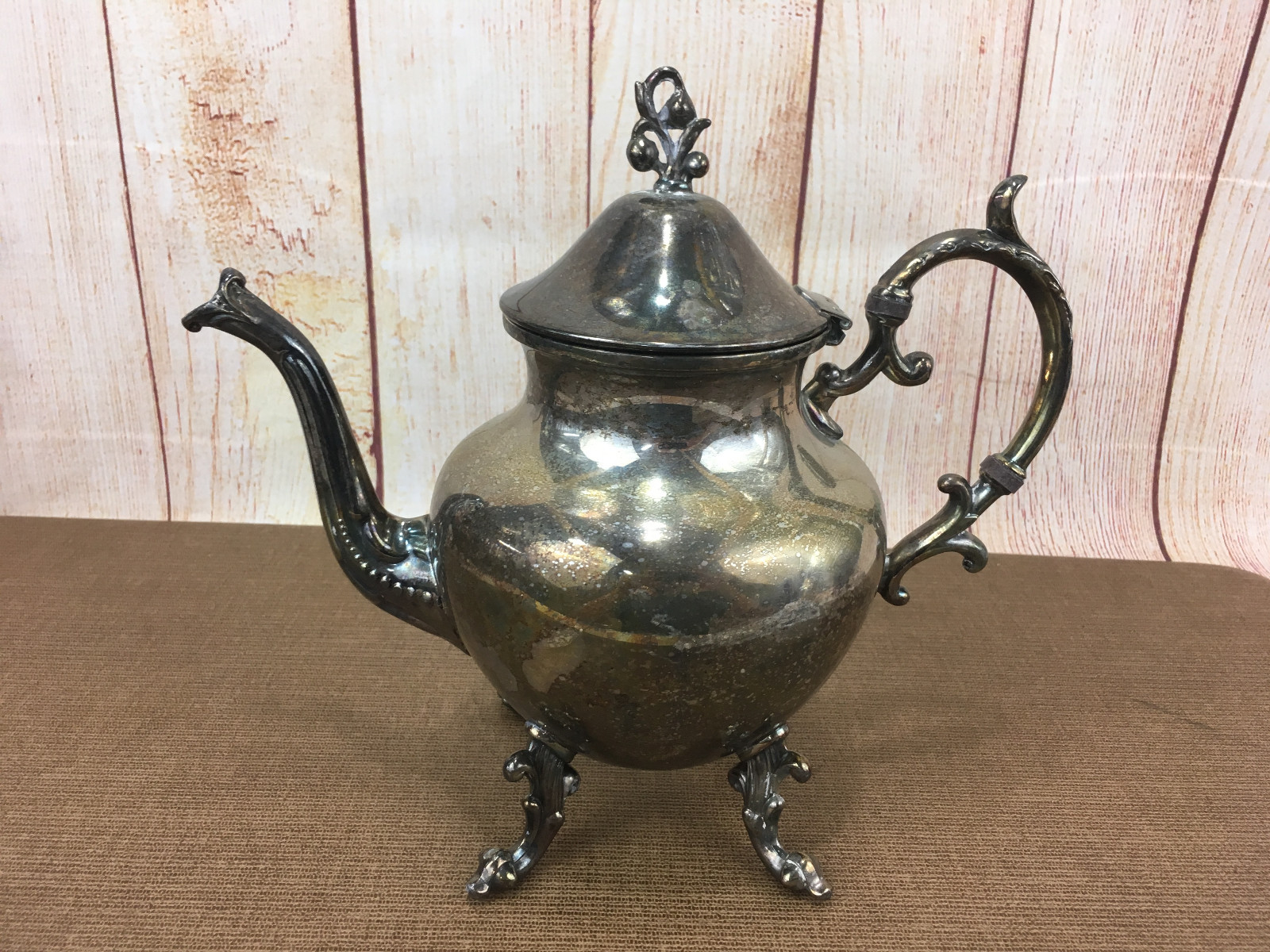 GORGEOUS 5-PIECE VINTAGE SILVER ON COPPER TEA SET BY BIRMINGHAM SILVER ...