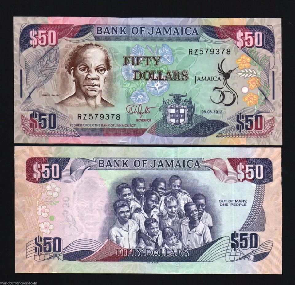 JAMAICA 50 Dollars P-89 2012 COMMEMORATIVE X 10 Pcs Lot 50th BIRD UNC ...