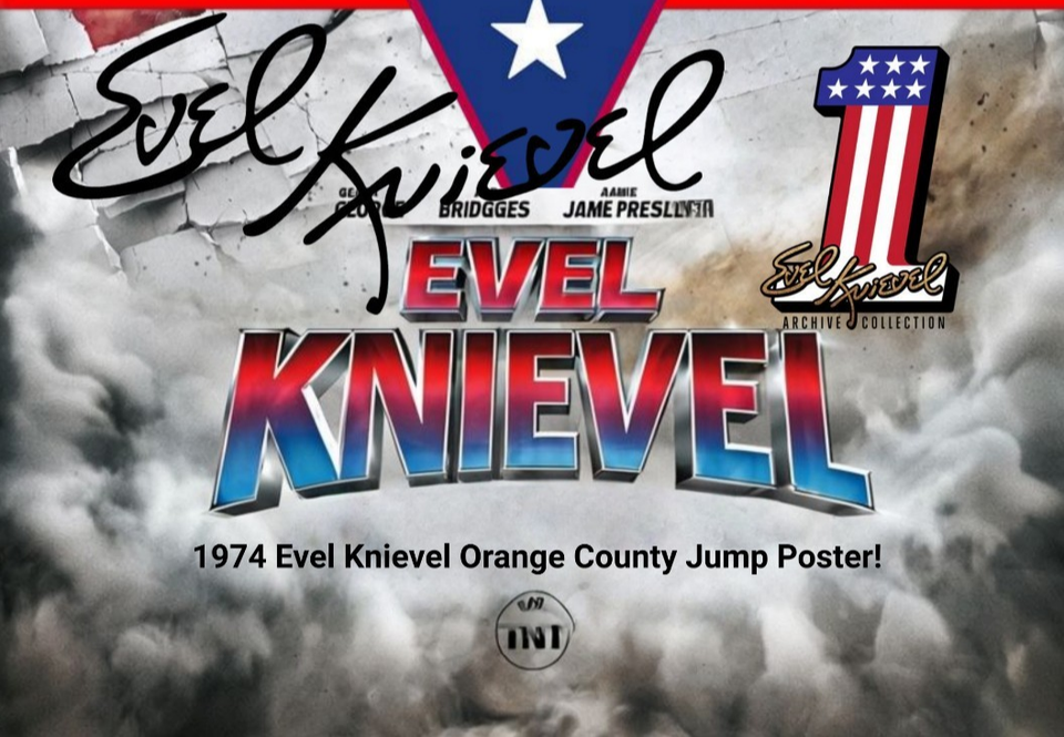 1974 Evel Knievel Orange County Jump Poster! Rare Daredevil Stunt Art ...