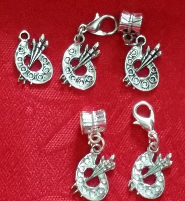 ART PALETTE CHARM - ANTIQUE SILVER - SILVERTONE - PAINTING - ARTIST ...