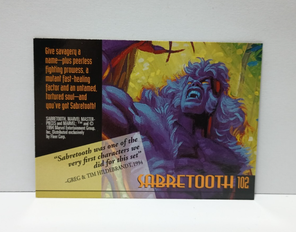 Sabretooth #102 1994 Marvel Masterpieces Gold Foil Signature Series ...