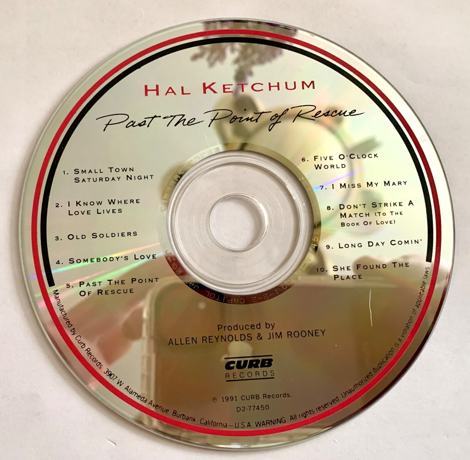 CD - HAL KETCHUM , ALBUM NAME = PAST THE POINT OF RESCUE, RELEASED 1991 ...
