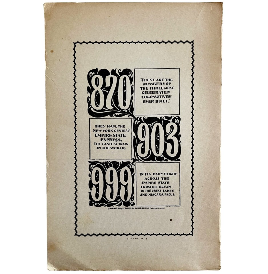 Empire State Express Numbers 1895 Railroad Advertisement Victorian ...