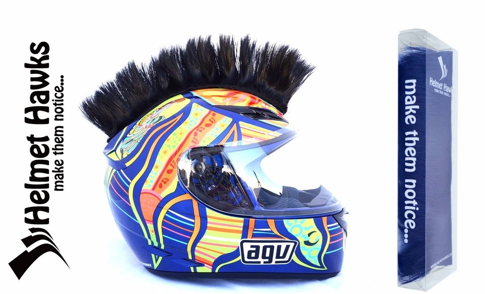 Helmet Hawks ™ Colorful Mohawk for Motorcycle Ski Snowboard Paintball ...