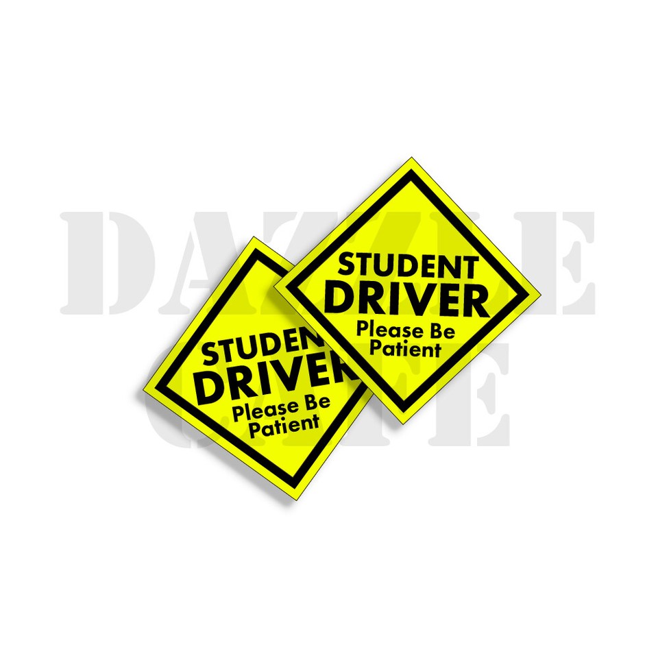 Student Driver Stickers Yellow Safety Decal School Teen Driver 5.5 ...