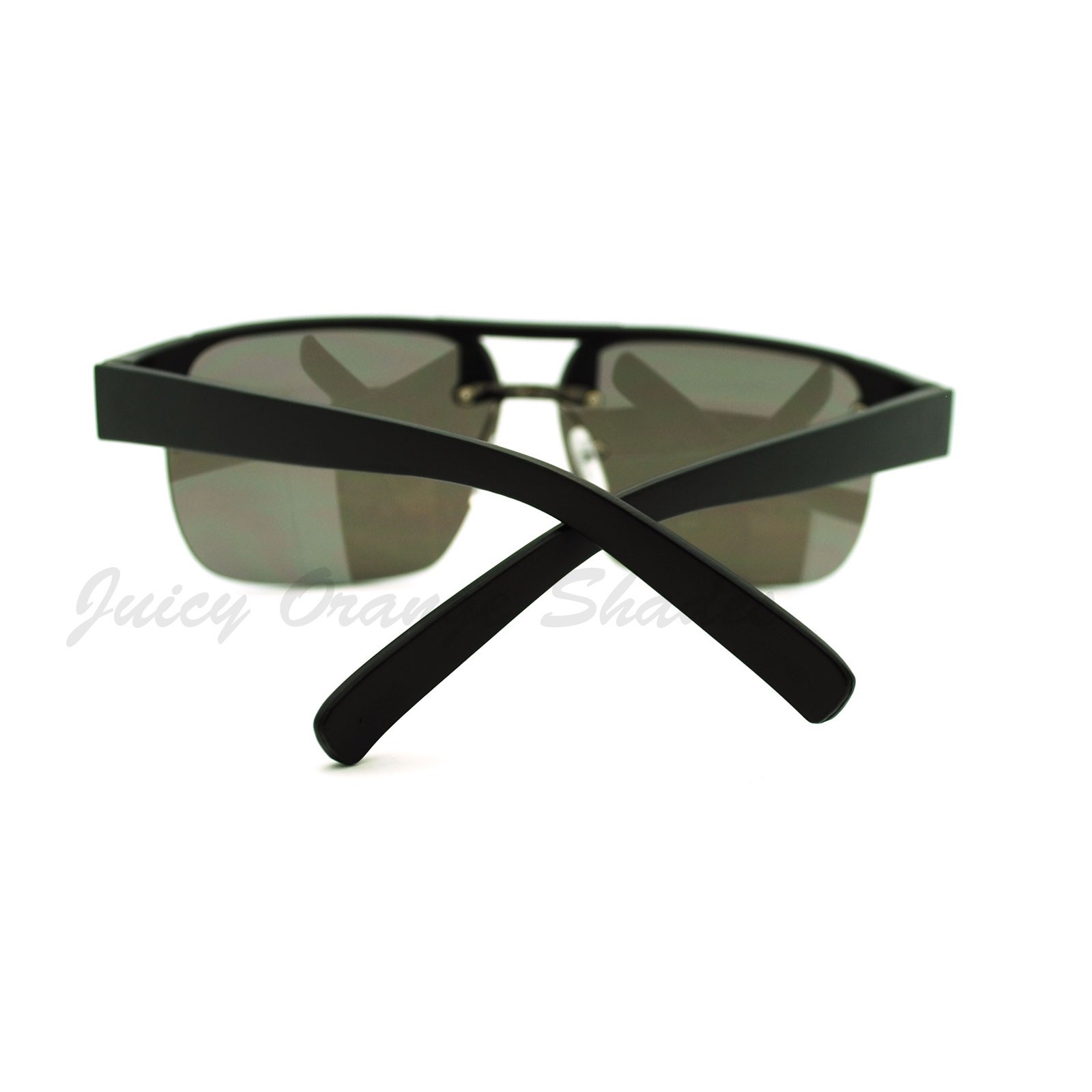 Men's Fashion Sunglasses Half Rim Square Flat Top Frame UV400 | eBay