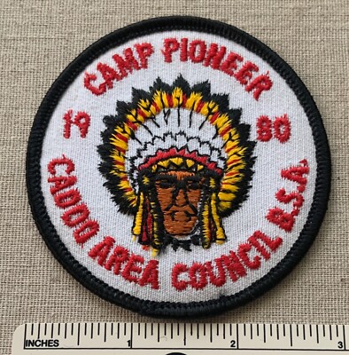 Vintage 1980 CAMP PIONEER Boy Scout PATCH BSA Caddo Area Council Camper ...