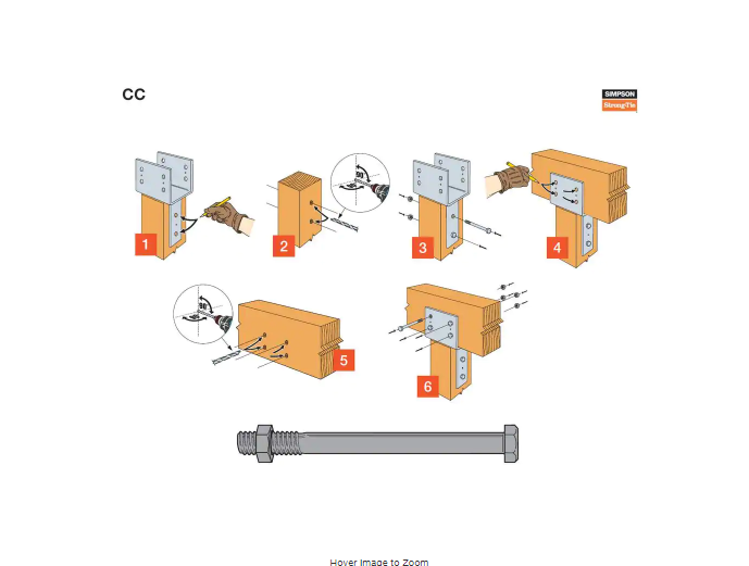 Simpson Strong-Tie CC66 6"x6" 7-Gauge Column Cap - Gray for sale online ...