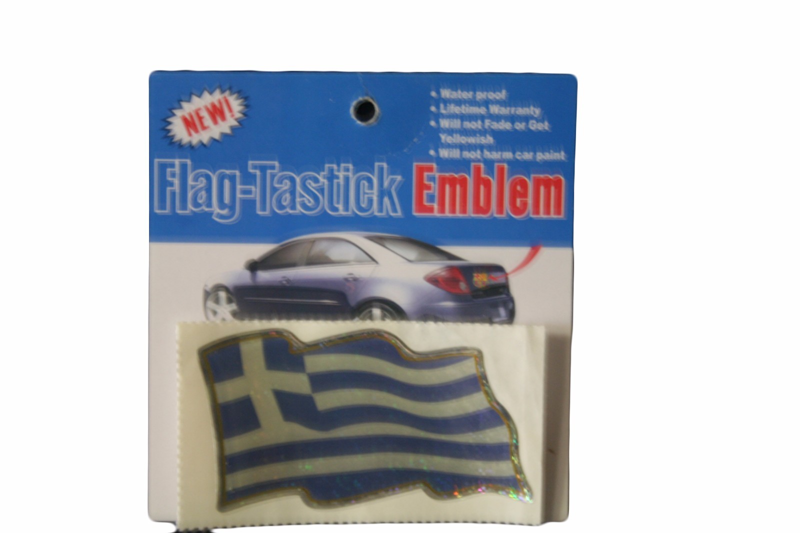 GREECE COUNTRY FLAG BUMPER STICKER FLAG-TASTICK EMBLEM..SIZE: 3.5 X 2 ...