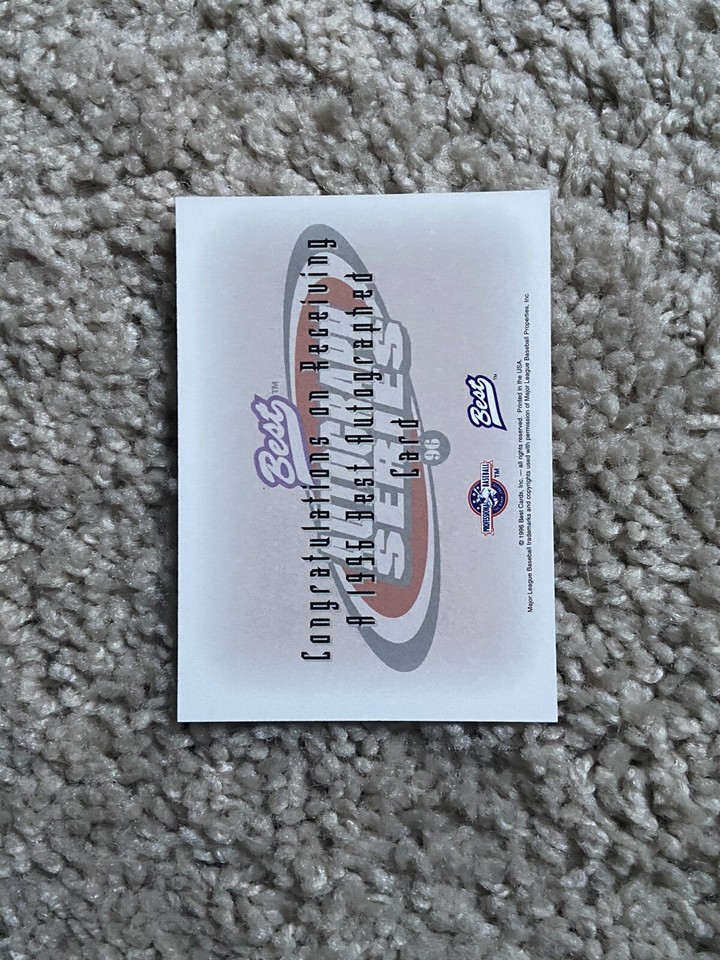 1996 MLB Best Cards Inc. 'AUTOGRAPH' | Alvie Shepherd | Baltimore ...