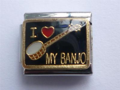 I LOVE MY BANJO MUSIC ITALIAN CHARM fits all 9mm classic Italian ...