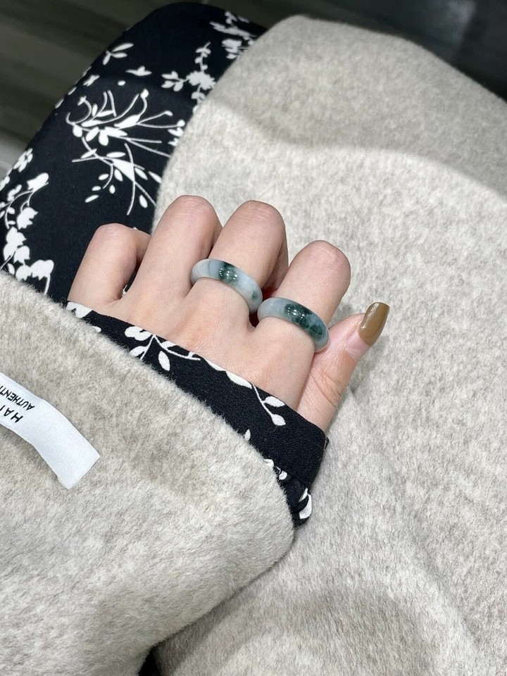 Natural Hotan Jade Jade Ring Ice Jade Jade Ring New Chinese Plain Ring ...