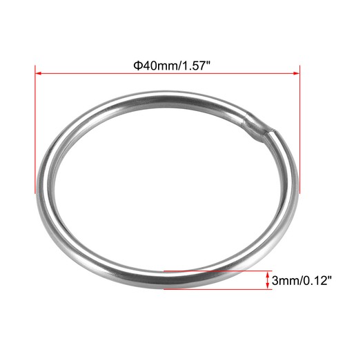 Welded O Ring, 40 x 3mm Strapping Round Rings 201 Stainless Steel 10pcs ...