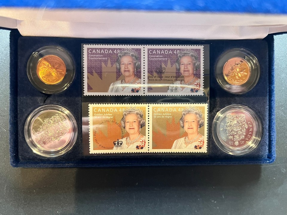 2003 Canada Queen Elizabeth II Coronation Stamp and Coin Set 1953 ...