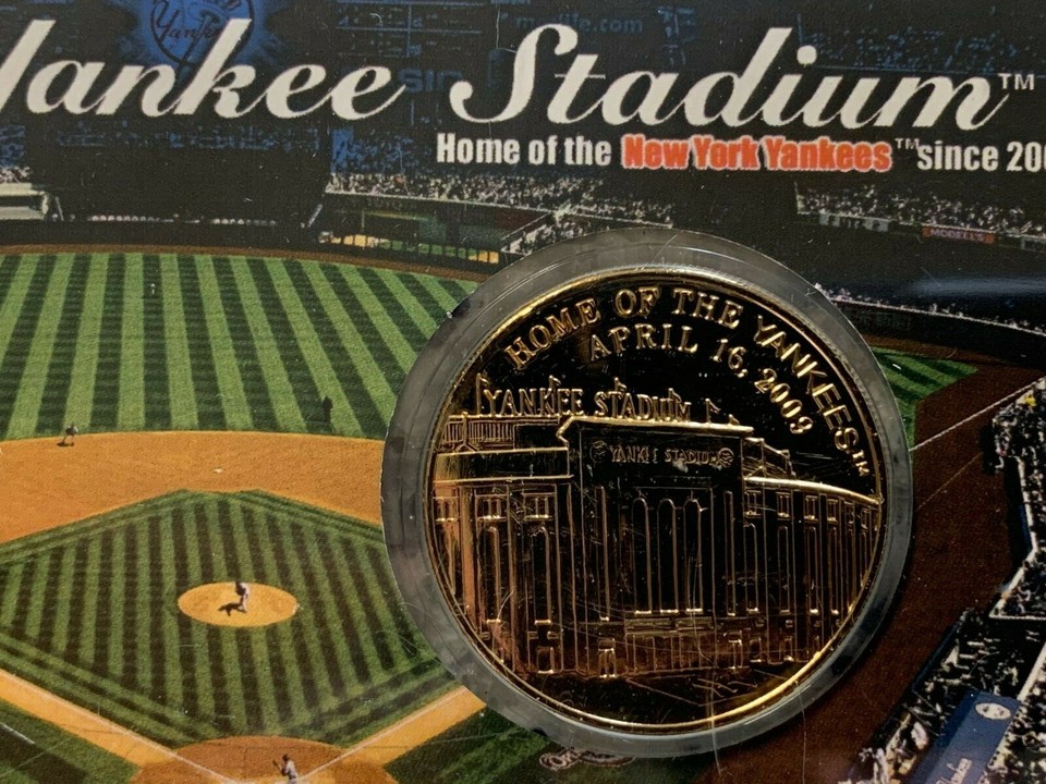 Yankee Stadium New York Yankees MLB 24 kt Gold Flashed Coin Medal ...