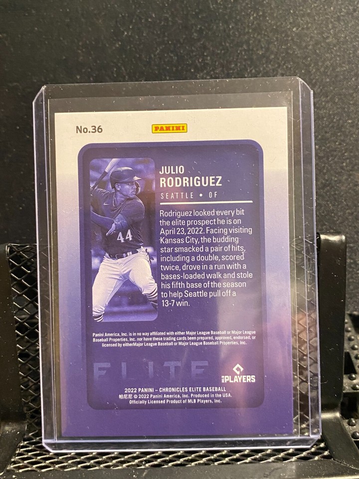 🔥 Julio Rodriguez (RC) 2022 Chronicles Elite Purple #15/49 - Mariners ...