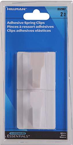 Hardware Essentials 852987 Spring Clip Hook White Adhesive Backed 2pack ...