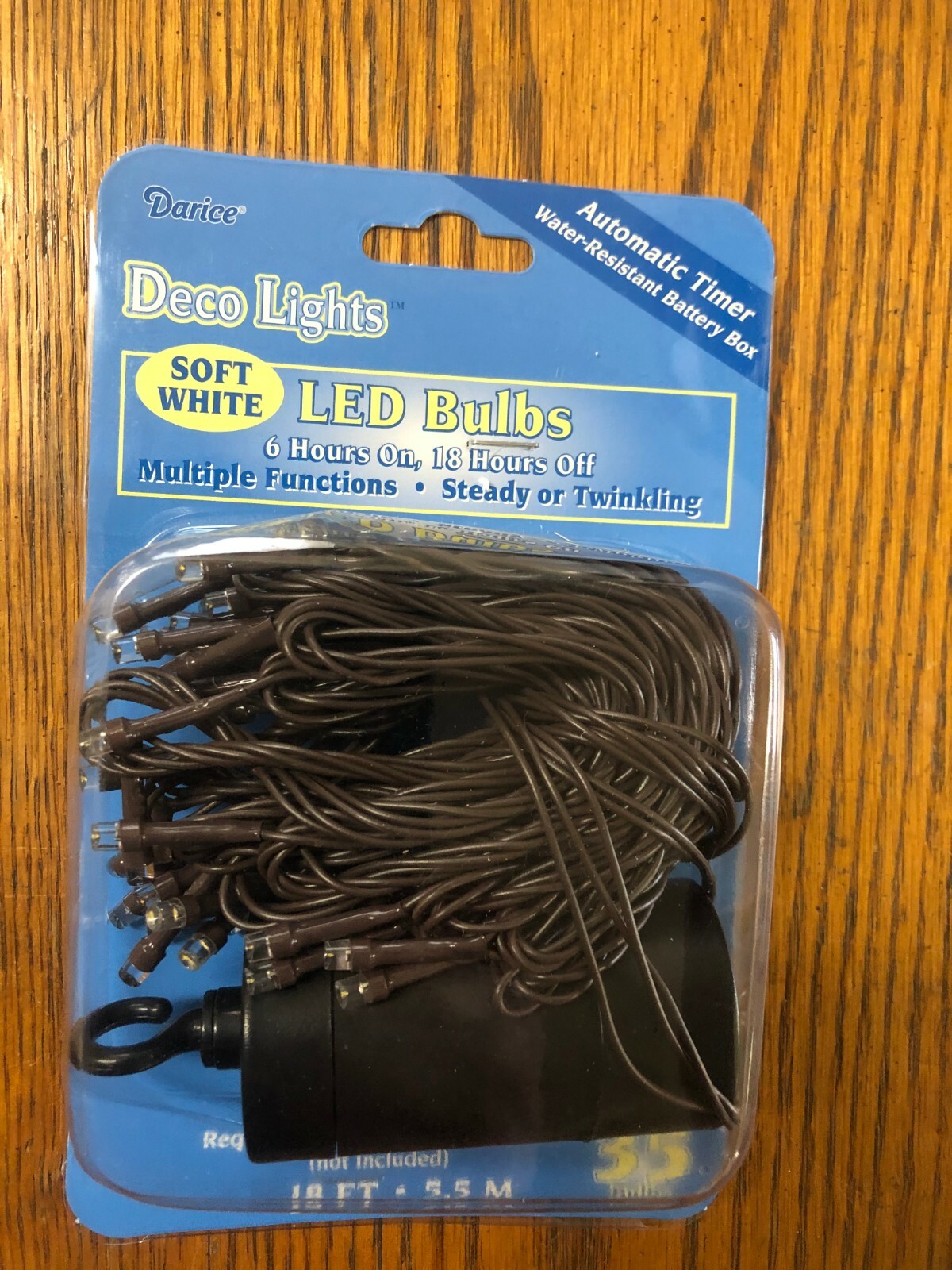 Darice Deco Lights 35 Count LED 18-feet Clear Bulbs With Brown Wire 62. ...