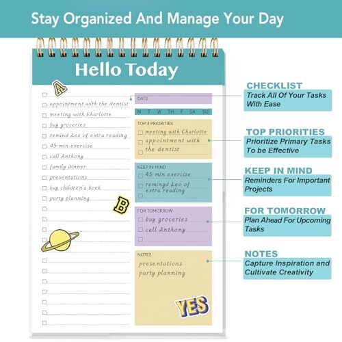 To Do List Notepad, To Do List Notebook for Work With 52 sheets and ...