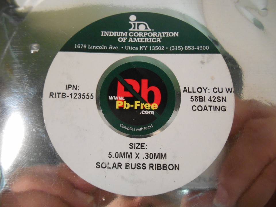 New Indium Corporation 58Bi/42Sn Tabbing/Bus Ribbon Kit | eBay