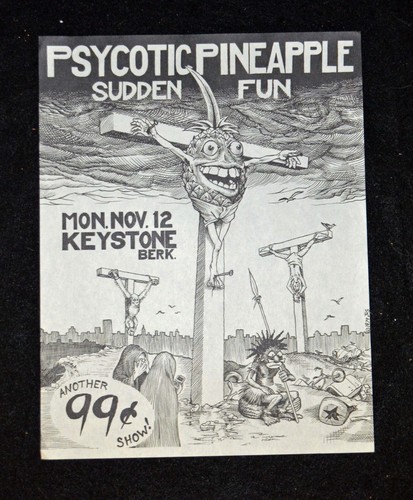 Psycotic Pineapple SUDDEN FUN Original Punk Flyer by John Seabury ...