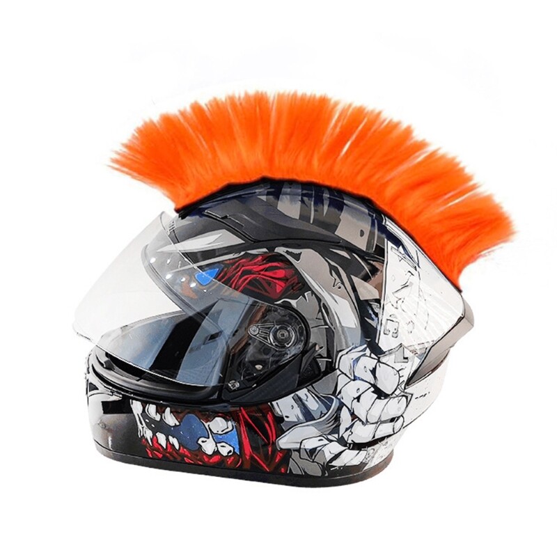 Cockscomb Modeling Wig Halloween Motorcycle Helmet Wig Fiber Helmet ...