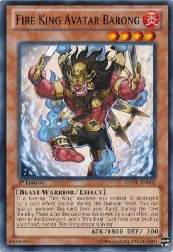 Yugioh - Fire King Avatar Barong - 1st Edition NM - Plus Free ...