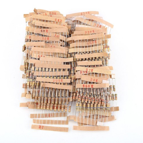 1000 Pcs 100 Values Resistor Kit, 5% 1/2 Watt Resistors Kit, Resistors ...