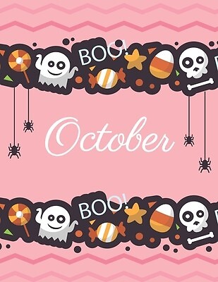 October: Boo boo Halloween pink cover and dotted pages, Extra lar by ...