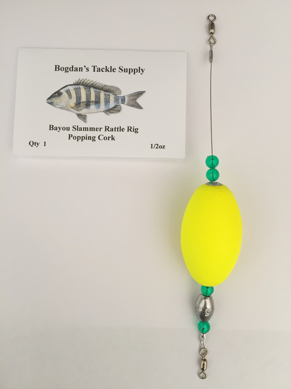 3 Bayou Slammer Rattle Rig Popping Corks, Redfish, Sheephead 1/2 oz ...