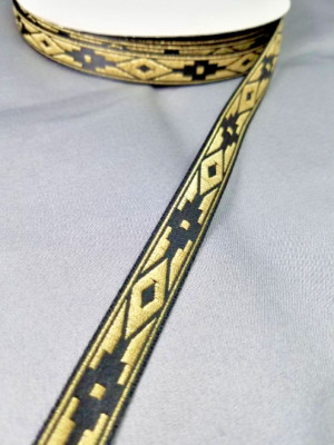 Native black and gold metallic Woven Fabric Trim 5/8 Inch Wide sold by ...