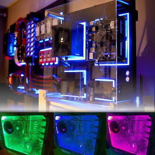 2X RGB Led Strip Lights Kit Addressable ARGB Gaming for MidTower PC ...