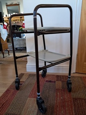 MOBILITY TROLLEY WITH TWO TRAYS _ ADJUSTABLE | eBay UK