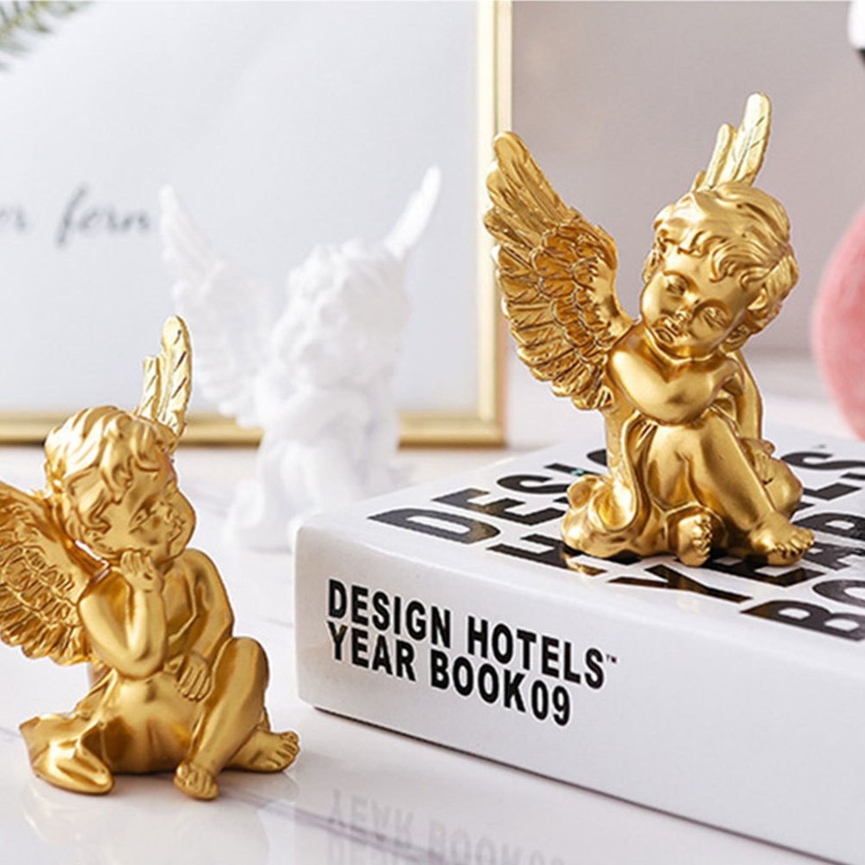 1 Pair Adorable Angel Creative Angel Ornament Home Angel Decor Resin ...