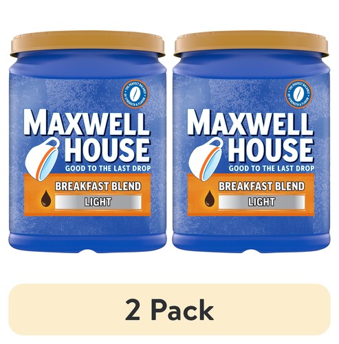 (2 Pack) Maxwell House Light Roast Breakfast Blend Ground Coffee 38.8 ...