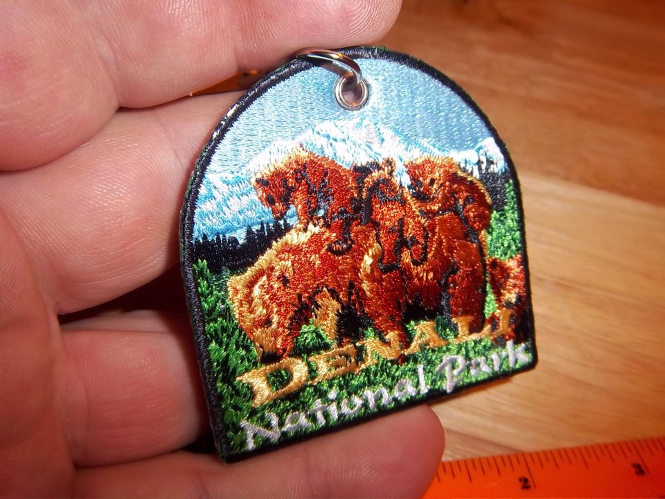 Alaska Keychain embroidered Patch Key ring Denali National park ...
