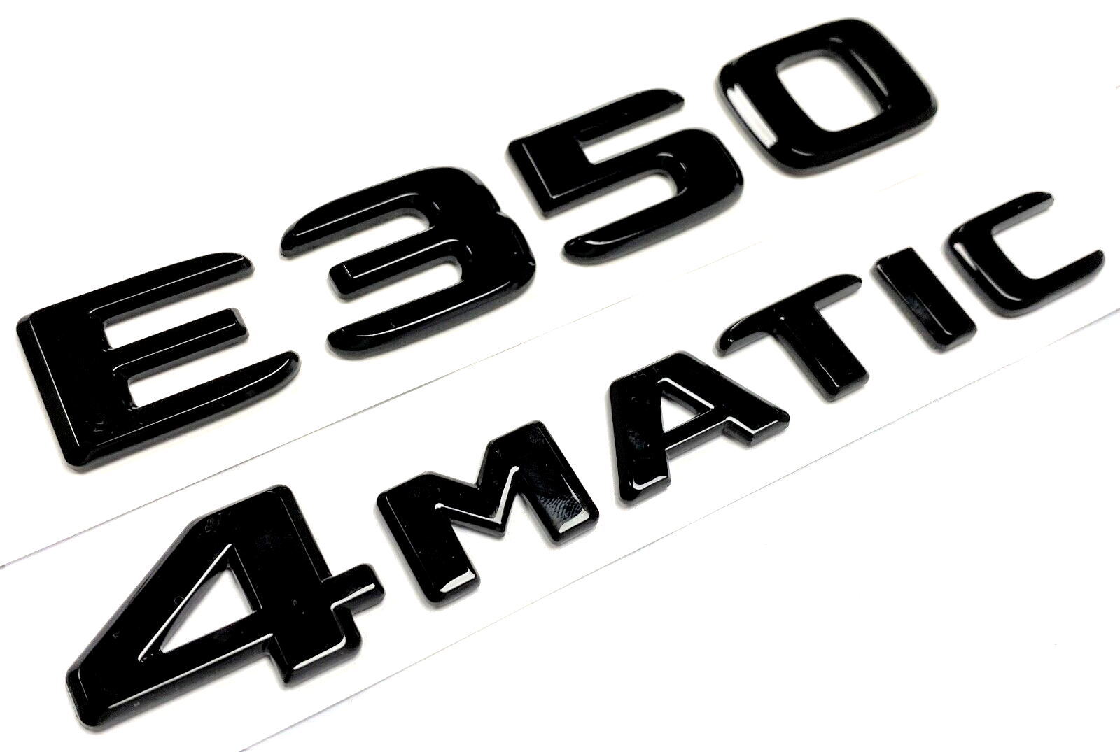 2 BLACK E350+4MATIC FOR MERCEDES E350 REAR TRUNK EMBLEM BADGE NAMEPLATE ...