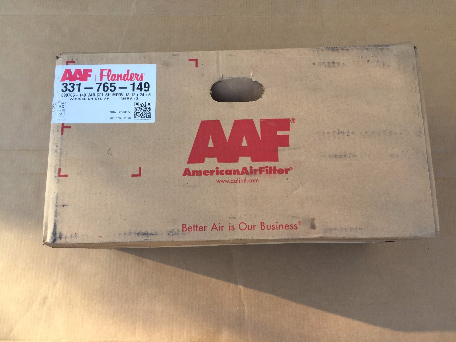2 Pk American Air Filter 12 x 24 x 6 Merv 13 VariCel SH STD AF P/N: 331 ...
