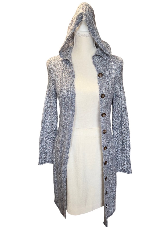 SUNDANCE CATALOG KNIT MOHAIR LONG CARDIGAN SWEATER SWEATER GRAY LILAC ...
