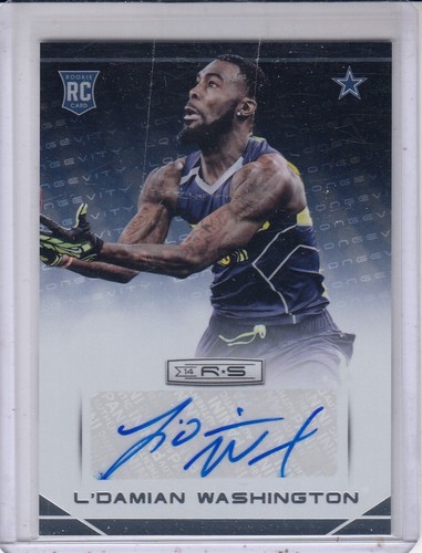 L'DAMIAN WASHINGTON 2014 R&S Longevity Rookie Autograph #164 RC Cowboys ...