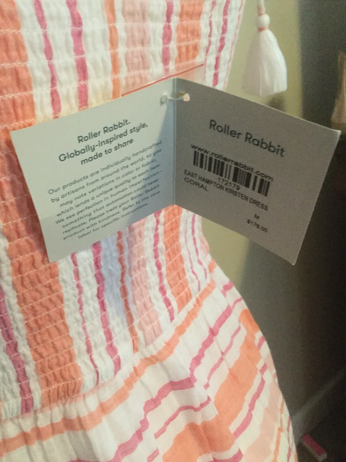 Roller rabbit East Hampton Kirsten Coral Dress Nwt Retail $178 | eBay