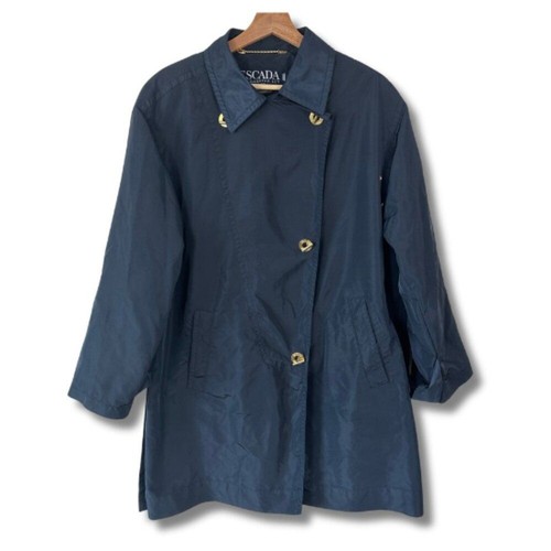 Escada Margaretha Ley Rain Jacket Outdoor Nylon Coat Navy Blue Women's ...