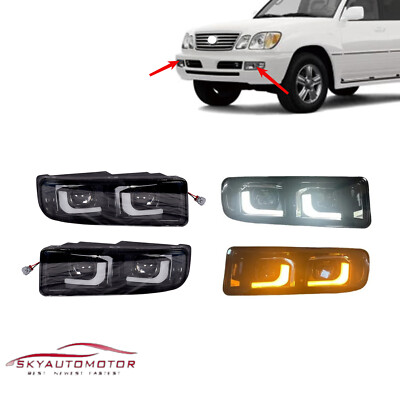 Fits Lexus LX470 1998-2007 Front Bumper Fog Lights LED DRL Lamps ...