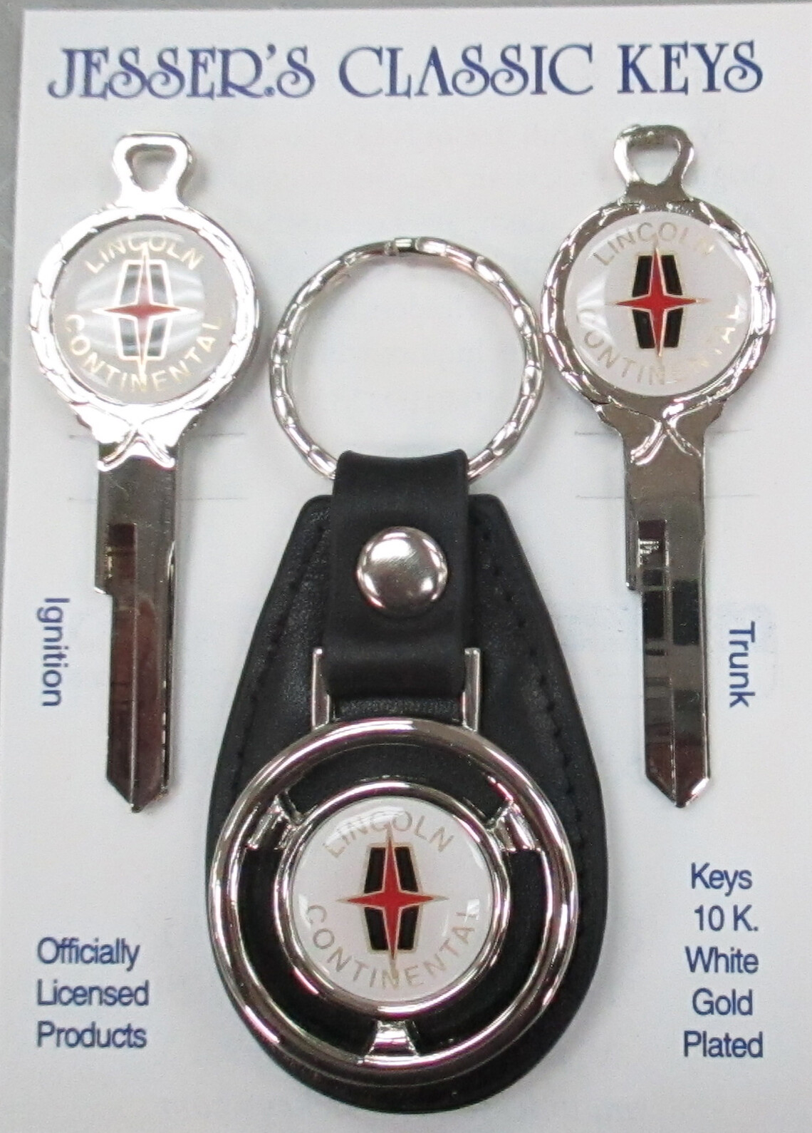 White w/Gold Lincoln CONTINENTAL White Gold Deluxe Classic Keys 1959 ...