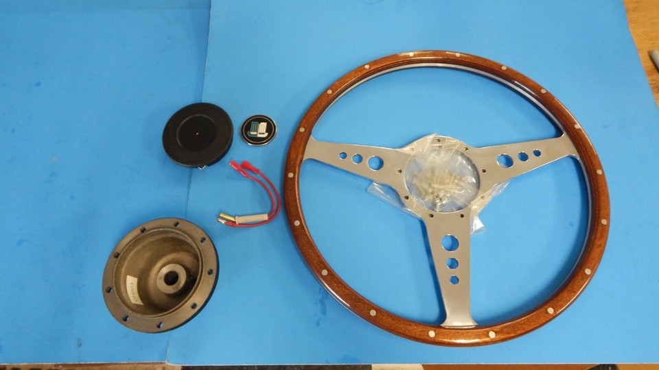 New Moto-Lita 14" Wood Steering Wheel & Hub Triumph TR4 TR6 | eBay