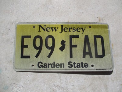 New Jersey Garden State license plate # E99 FAD | eBay