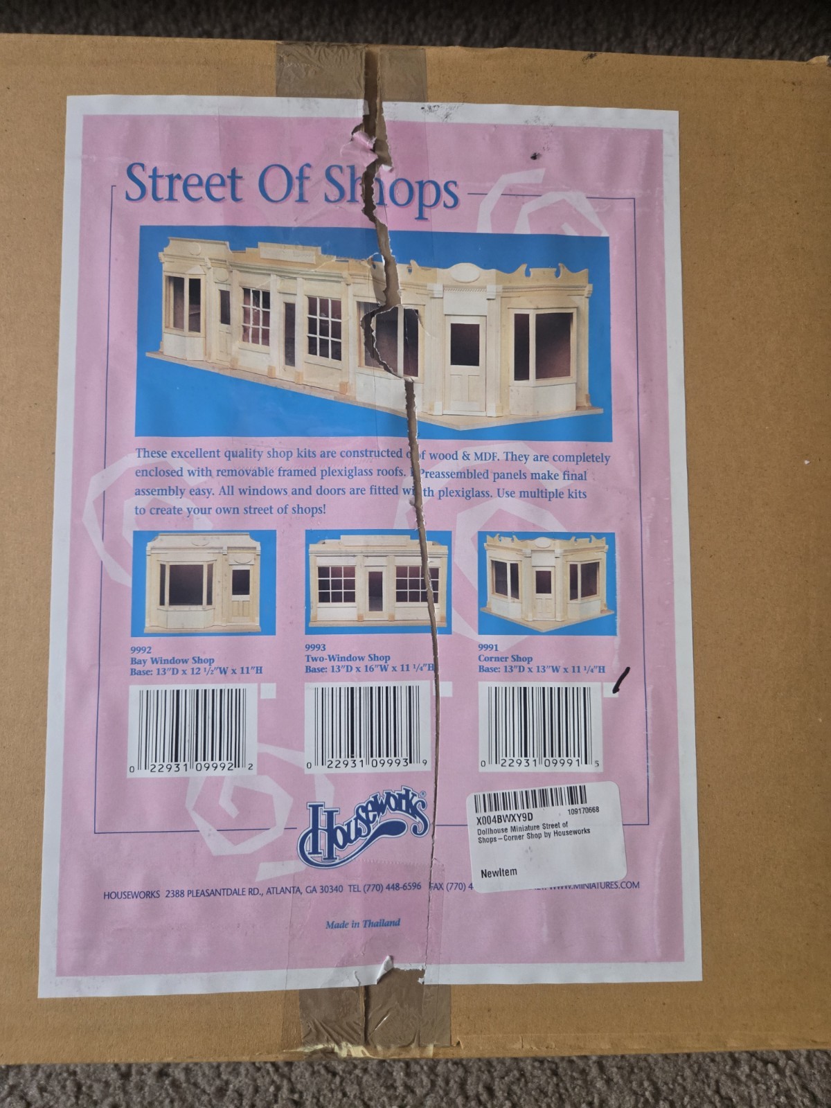 Houseworks Street of Shops 1:12 Scale Wood Miniature Kit Complete Set ...